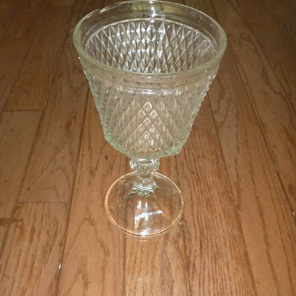Vintage | Accents | Vintage Large Heavy Glass Goblet Style Vase | Poshmark